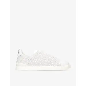 Zegna Triple Stitch Interwoven Leather Low-top Trainers