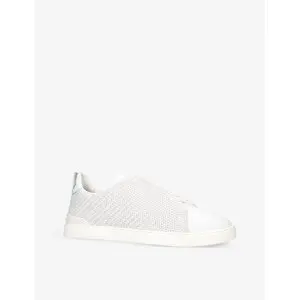 Zegna Triple Stitch Interwoven Leather Low-top Trainers