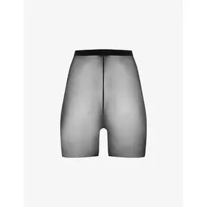 Wolford Semi-sheer High-rise Stretch-tulle Shorts - Black