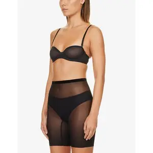 Wolford Semi-sheer High-rise Stretch-tulle Shorts - Black