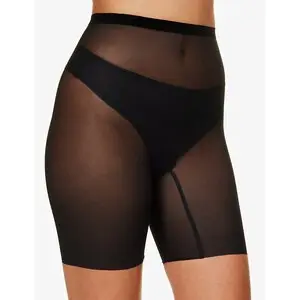 Wolford Semi-sheer High-rise Stretch-tulle Shorts - Black