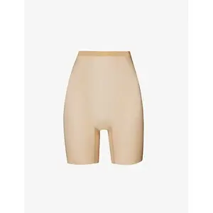 Wolford Semi-sheer High-rise Stretch-tulle Shorts - Clay