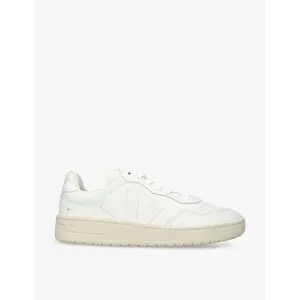 VEJA V-90 Logo-embroidered Low-top Leather Sneakers - White