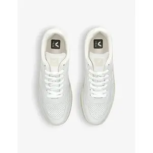 VEJA V-90 Logo-embroidered Low-top Leather Sneakers - White