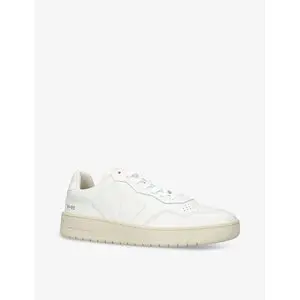 VEJA V-90 Logo-embroidered Low-top Leather Sneakers - White