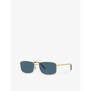 Ray-ban Rectangle Metal Sunglasses - Gold