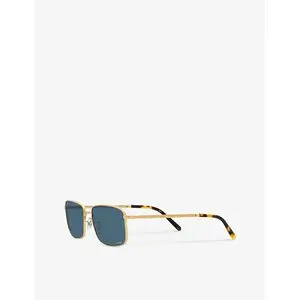 Ray-ban Rectangle Metal Sunglasses - Gold