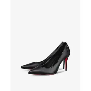 CHRISTIAN LOUBOUTIN Sporty Kate 85 Leather Heeled Courts - Black
