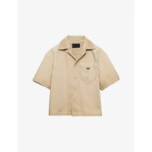 Prada Triangle-logo Boxy-fit Bull-denim Shirt