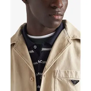Prada Triangle-logo Boxy-fit Bull-denim Shirt