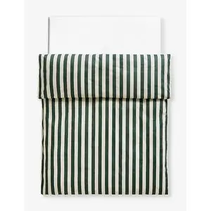 HAY X Amanda Borberg Ete Stripe-print King Cotton Duvet Cover - Dark Green