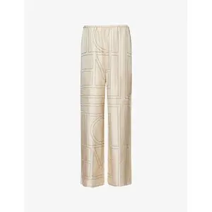 TOTEME Oversized Camp-collar Silk-twill Shirt - Ivory Monogram