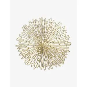 CHILEWICH Bloom Round Vinyl Yarn Placemat 38cm X 39cm Gilded