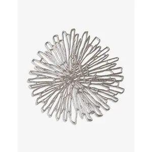 CHILEWICH Bloom Round Vinyl Yarn Placemat 38cm X 39cm - Gunmetal