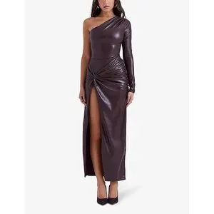 House Of Cb Octavia Faux-Leather Maxi Dress - Cocoa | Editorialist