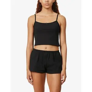 COU COU Pointelle Knitted Cotton Shorts - 2black