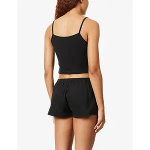 COU COU Pointelle Knitted Cotton Shorts - 2black