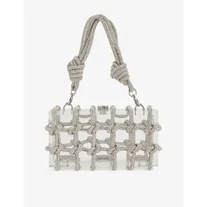 Cult Gaia Bess Rhinestone-embellished Shoulder Bag - Clear