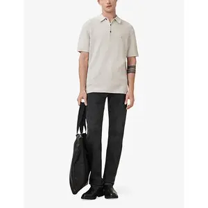 ALLSAINTS Aspen Ramskull-embroidered Cotton And Wool Polo Shirt