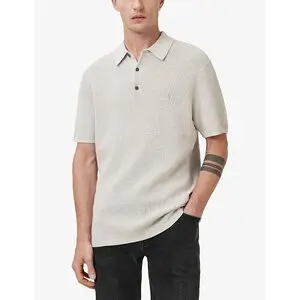 ALLSAINTS Aspen Ramskull-embroidered Cotton And Wool Polo Shirt