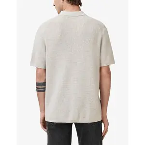 ALLSAINTS Aspen Ramskull-embroidered Cotton And Wool Polo Shirt