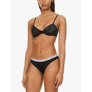 Calvin Klein Modern Logo-embroidered Stretch-lace Briefs