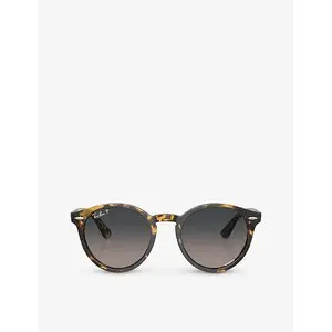 Ray-ban Round-frame Acetate Sunglasses - Brown