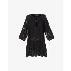 Melissa Odabash Ashley Scalloped-hem Cotton Cover-up - Black
