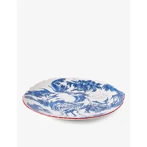 SELETTI Diesel Living With Classics On Acid Blue Chinoiserie Porcelain Dinner Plate 28cm - One-color