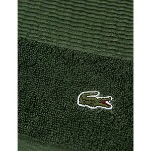 Lacoste Le Croco Logo-embroidered Cotton 100cm X 150cm - Vert