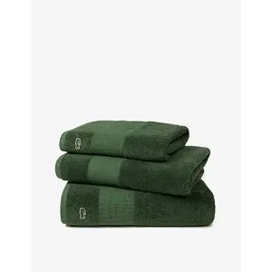 Lacoste Le Croco Logo-embroidered Cotton 100cm X 150cm - Vert