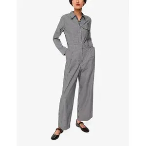 Whistles Julia Stripe-pattern Cotton Jumpsuit