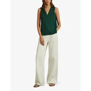 REISS Mira V-neck Shell Top