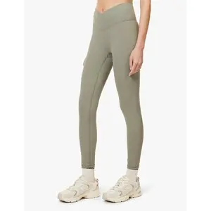 ADANOLA Ultimate Wrap-over Workout Leggings - Olive Green