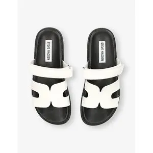 Steve Madden Multi-strap Leather Flat Sandals - White