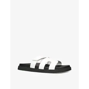 Steve Madden Multi-strap Leather Flat Sandals - White