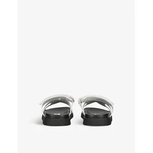 Steve Madden Multi-strap Leather Flat Sandals - White