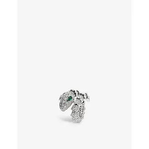BVLGARI Serpenti Tubolari Diamond And Emerald Ring - White Gold