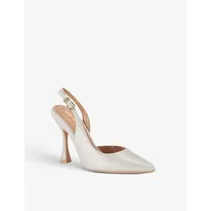 Kurt Geiger Aria Pointed-toe Woven Slingback Courts - Silver