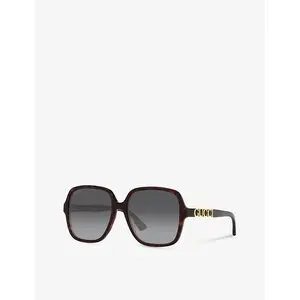 Gucci Gg1189s Rectangle-frame Sunglasses - Brown