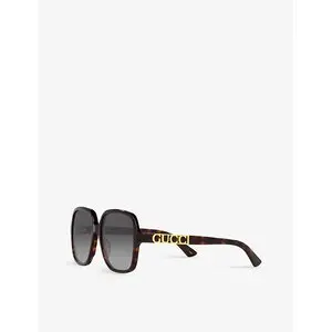 Gucci Gg1189s Rectangle-frame Sunglasses - Brown