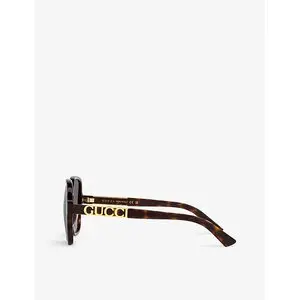 Gucci Gg1189s Rectangle-frame Sunglasses - Brown