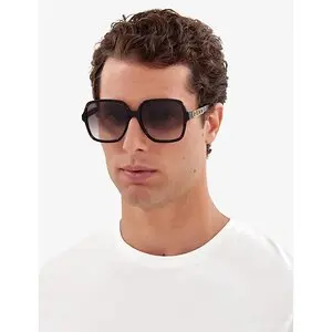 Gucci Gg1189s Rectangle-frame Sunglasses - Brown