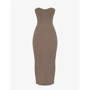 House Of Cb Lucia Corseted Maxi Dress - Taupe