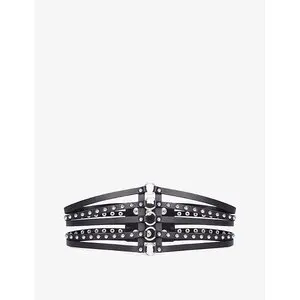 The Kooples Stud-embellished Corset Leather Belt - Black