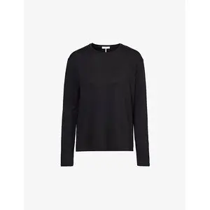 Rag & Bone Split-hem Long-sleeved Woven Top - Black