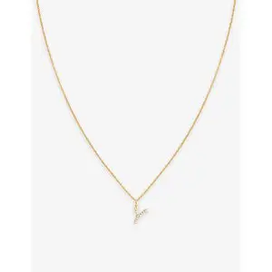 ASTRID & MIYU Initial 'y' Pendant Necklace - 18ct Gold
