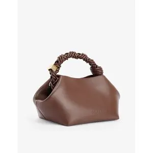 GANNI Small Leather Blend Top-handle Bag - Chocolate Fondant