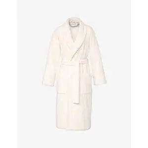YVES DELORME Etoile Shawl-lapel Cotton-blend Robe - Nacre