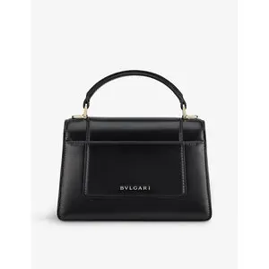 BVLGARI Serpenti Forever Leather Top-handle Bag - Black